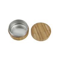 China Luxury Skincare Body Lotion Container Cylindrical Aluminum Cream Can With Bamboo Casings for sale