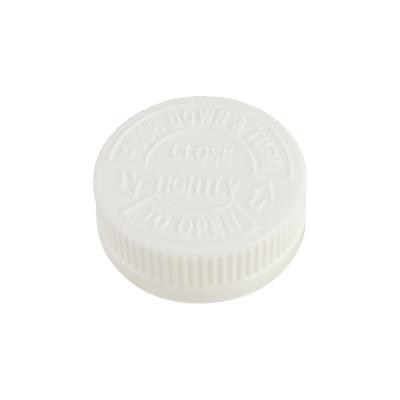 China Plastic CRC Child Resistant Cap With White Stripes 24mm 28mm 30mm 38mm 44mm for sale