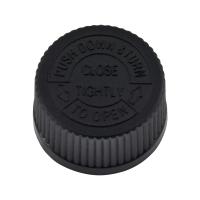 China Black Screw Type Cap Plastic Child Resistant Medicine Bottle Caps 24mm 28mm 30mm 38mm 44mm for sale