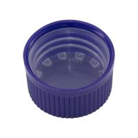 China 28/410 Purple Plastic Striped Child Resistant Cap Anti Slip Press And Turn Cap for sale