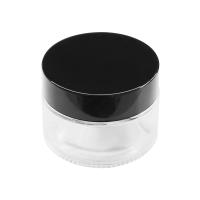 China 10g,20g,30g,50g,transparent Glass Eye and Face Cream Jars With Black Lids Cosmetic Containers for sale