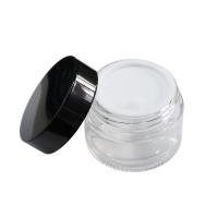 China 10g,20g,30g,50g,transparent Glass Eye and Face Cream Jars With Black Lids Cosmetic Containers for sale