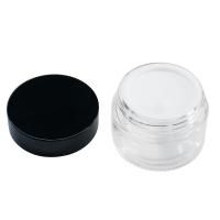 China 10g,20g,30g,50g,transparent Glass Eye and Face Cream Jars With Black Lids Cosmetic Containers for sale
