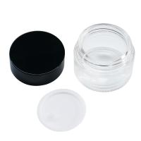 China 10g,20g,30g,50g,transparent Glass Eye and Face Cream Jars With Black Lids Cosmetic Containers for sale
