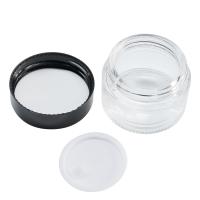 China 10g,20g,30g,50g,transparent Glass Eye and Face Cream Jars With Black Lids Cosmetic Containers for sale