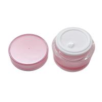 China Round Pink Double Layer Cosmetic Cream Jar 50ml Portable Cosmetic Packaging Jars for sale