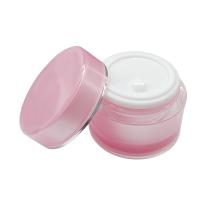 China Round Pink Double Layer Cosmetic Cream Jar 50ml Portable Cosmetic Packaging Jars for sale