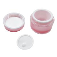 China Round Pink Double Layer Cosmetic Cream Jar 50ml Portable Cosmetic Packaging Jars for sale