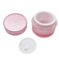 China Round Pink Double Layer Cosmetic Cream Jar 50ml Portable Cosmetic Packaging Jars for sale