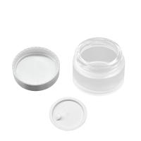 China Round 20g Cosmetic Cream Jar Transparent Frosted Glass Cream Jar With Silver Plastic Lid for sale