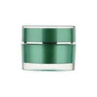 China Mini Portable Cosmetic Cream Jar Containers 10g Green Plastic Acrylic Face Cream Jar for sale