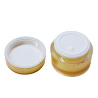 China Luxurious Acrylic Plastic Cream Jars 50g Double Layer Round Cosmetic Containers for sale