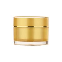 China Luxurious Acrylic Plastic Cream Jars 50g Double Layer Round Cosmetic Containers for sale