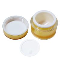 China Luxurious Acrylic Plastic Cream Jars 50g Double Layer Round Cosmetic Containers for sale
