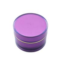China 50g Acrylic Round Cream Jar Double Layered Cosmetic Packaging Plastic Face Cream Jar for sale