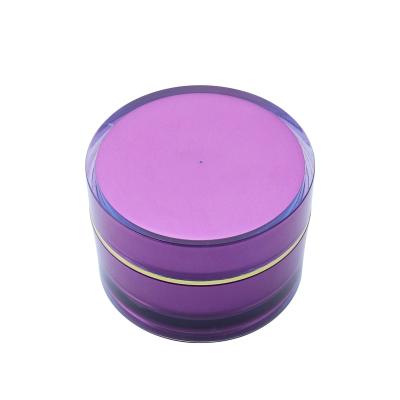 China 50g Acrylic Round Cream Jar Double Layered Cosmetic Packaging Plastic Face Cream Jar for sale