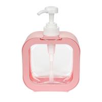 China Plastic Pink - Shelled, Transparent - Bodied 500ml Screw - Type Press Lotion Bottle With Refillable Dispenser for sale