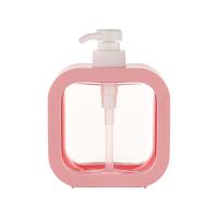 China Plastic Pink - Shelled, Transparent - Bodied 500ml Screw - Type Press Lotion Bottle With Refillable Dispenser for sale