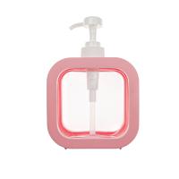 China Plastic Pink - Shelled, Transparent - Bodied 500ml Screw - Type Press Lotion Bottle With Refillable Dispenser for sale