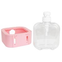 China Plastic Pink - Shelled, Transparent - Bodied 500ml Screw - Type Press Lotion Bottle With Refillable Dispenser for sale