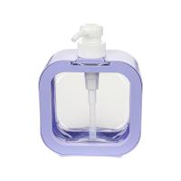China PET Lotion Bottle 500ml Double-Layer Purple Press-Type Empty for sale
