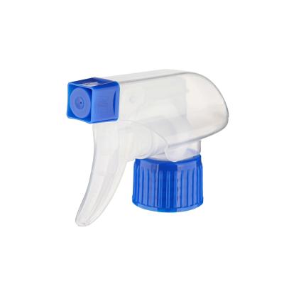 China High - Quality Transparent Blue 28/410 All - Plastic Trigger Sprayer With Switch for sale