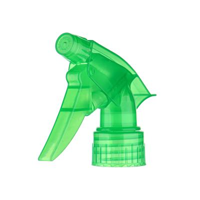 China Customizable 28/410 Transparent Green PP Plastic Ergonomic Trigger Sprayer For Cleaning & Gardening for sale