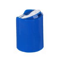 China 28/415 PP Blue Press Cap ,flip Top Disc Top Cap Lids For Cosmetic Packaging for sale