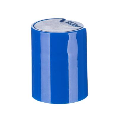 China 28/415 PP Blue Press Cap ,flip Top Disc Top Cap Lids For Cosmetic Packaging for sale