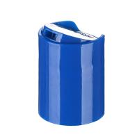 China 28/415 PP Blue Press Cap ,flip Top Disc Top Cap Lids For Cosmetic Packaging for sale
