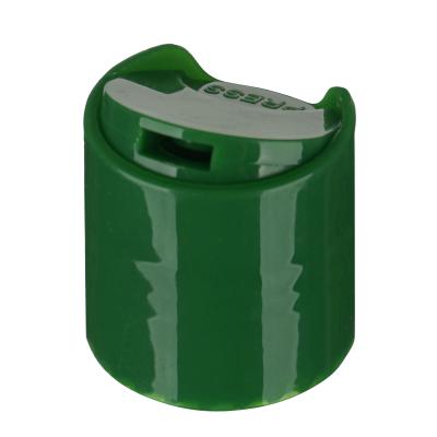 China Disc Top Cap 24/410 Green Plastic Pp Disc Top Cover Daily Chemical Packaging Cap/lid for sale