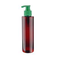 China 300ml Amber PET Cosmetic Flat-Shoulder Lotion Bottle With 28/410 Plastic Lotion Pump for sale