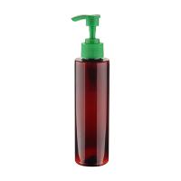 China 300ml Amber PET Cosmetic Flat-Shoulder Lotion Bottle With 28/410 Plastic Lotion Pump for sale