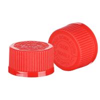 China Child-Resistant Closure（CRC）28/410 Red Pressure Plastic Child-Safe Cap for sale