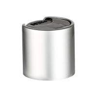 China disc top cap 24mm high-quality silver smooth aluminum-shell plastic cosmetic bottle cap for sale