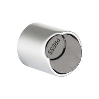 China disc top cap 24mm high-quality silver smooth aluminum-shell plastic cosmetic bottle cap for sale