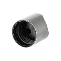 China disc top cap 24mm high-quality silver smooth aluminum-shell plastic cosmetic bottle cap for sale