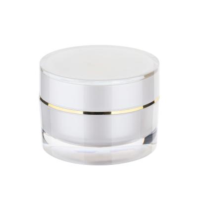 China 50g empty cosmetic cream jar Customizable White Plastic Transparent Acrylic cream Jar for sale