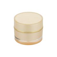China 50g empty cosmetic cream jar yellow Round Acrylic Double-Layer Plastic Eye Cream Jar（5g.10g.20g.30g.50g) for sale