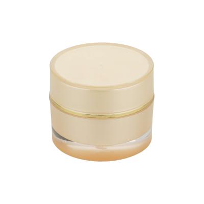 China 50g empty cosmetic cream jar yellow Round Acrylic Double-Layer Plastic Eye Cream Jar（5g.10g.20g.30g.50g) for sale