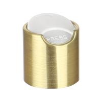 China Disc Top Cap New 24 410 Golden Brushed Aluminum Shell Plastic Press Flip Top Cap for sale
