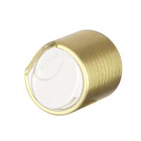 China Disc Top Cap New 24 410 Golden Brushed Aluminum Shell Plastic Press Flip Top Cap for sale