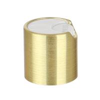 China Disc Top Cap New 24 410 Golden Brushed Aluminum Shell Plastic Press Flip Top Cap for sale