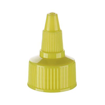China 24/410 28/410 Pp Yellow Plastic Pointed Nozzle Screw Cap  Twist-to-close Cap for sale