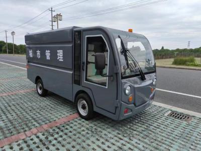 China Four Wheel Closed Barge Truck Garbage Transport Truck Sanitation Truck New Energy Electric for sale