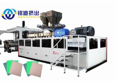 China Multilayer PET Sheet Extruder Machine - Twin Screw 820mm Width with 800-1300kg/h Output Capacity for sale