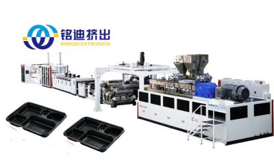 China Twin Screw PET PLA Plastic Sheet Extrusion Line with Multiple Feed System for Thermoforming Cups for sale