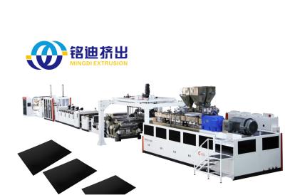 China Customizable Plastic Twin Screw Extrusion Line with 400-1200kg/h Output Capacity and Air Cooling System for PP PLA PET ABS PE Sheet for sale