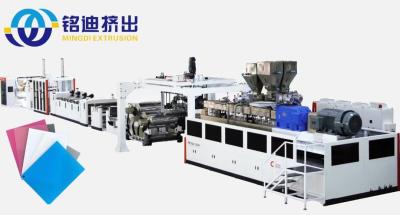 China PET Furniture Veneer Production Line 1200/1400mm Width 600/800kg/h Capacity Single Multi Layer Extruder for sale