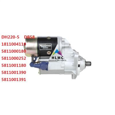 China Excavator Parts ISUZU Engine Starting Motor DB58 6BB1 DH220-5 1811004110 5811000180 5811000252 5811001180 5811001390 for sale
